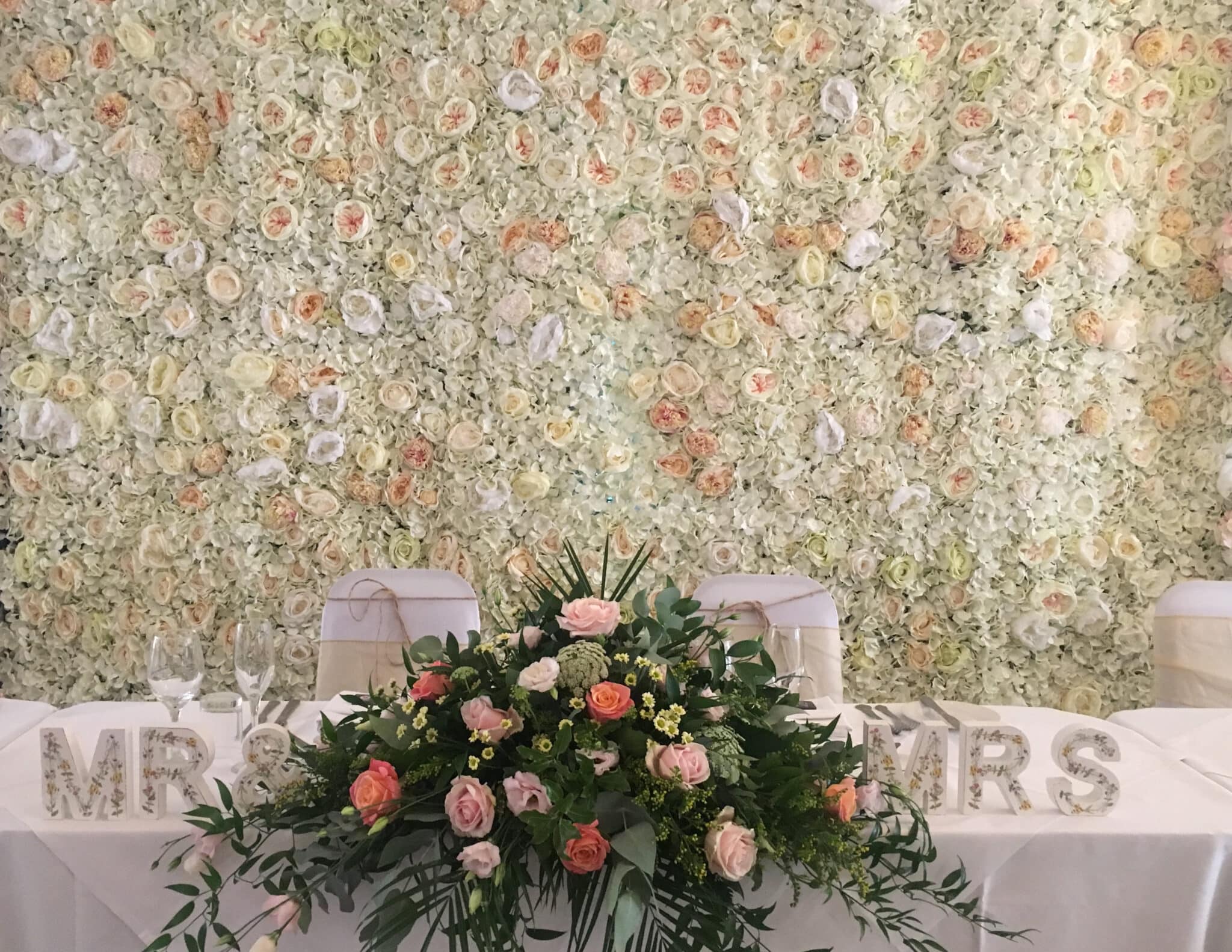 Silk Flower Wall Hire | Wiltshire | Fabulous Functions UK